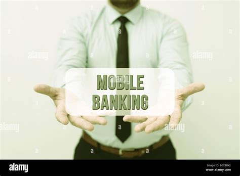 Conceptual Caption Mobile Banking Business Approach To Create Financial Transactions With The