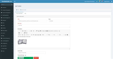 Custom Content Management System Visualwebsite
