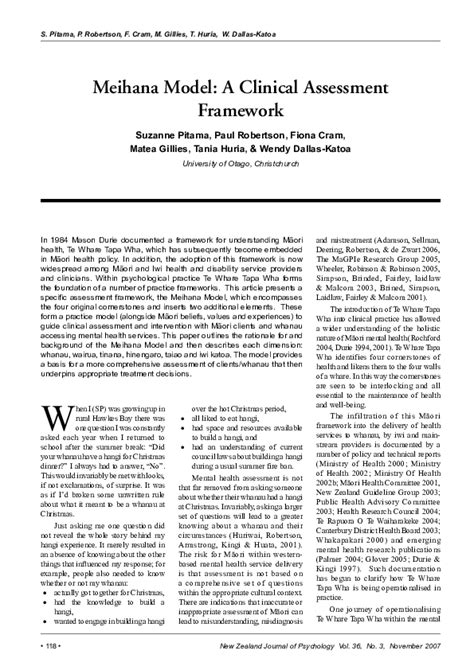 Pdf Meihana Model A Clinical Assessment Framework