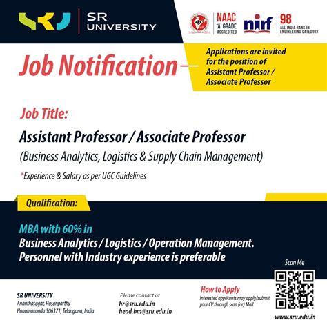 Dr P V Raja Shekar On Linkedin Recruitment Sr University