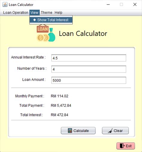 github iamashraff loan calculator loan calculator java gui