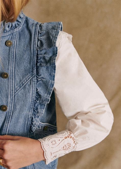 Faye Jacket Light Blue Organic Cotton Octobre Éditions
