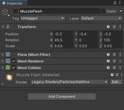 Addign A Muzzle Flash To A Gun In Unity D