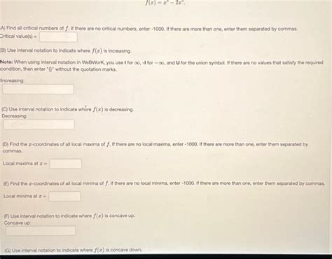Solved A Find All Critical Numbers Of If There Are No Chegg