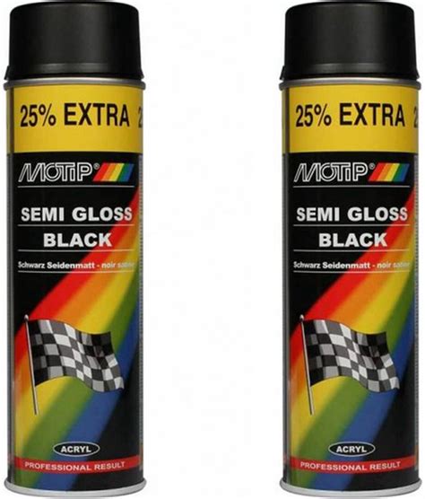 Motip Zijdeglans Acryllak Zwart 500 Ml Spuit Spray Zwart Verf