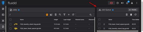 How To Use The Fluidd Job Queue Fluidd Klipper
