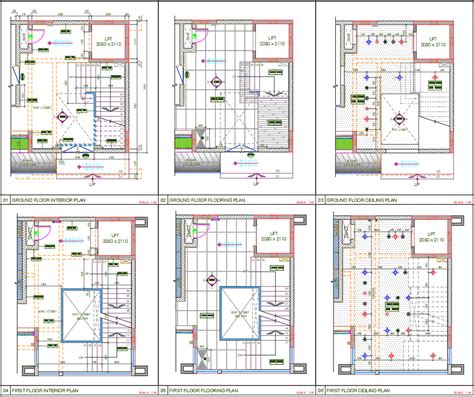 Residential Interior Ceiling And Flooring Dwg File