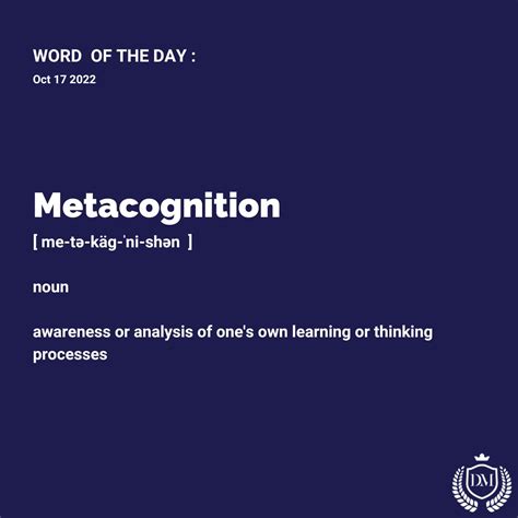 David Mcqueen Auf Linkedin Word Of The Day Metacognition Through