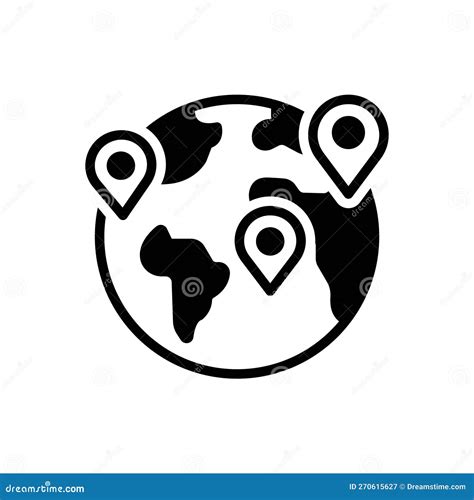 Black Solid Icon For Geographical Geological And Topographic Stock