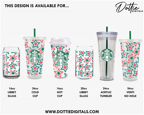 Star Pattern Oz Glass Can Cutfile SVG PNG Dxf Usa America Party Th July Oz Libbey Can Wrap