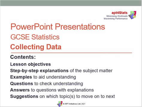 Apt4stats 5 Gcse Statistics Lesson Powerpoint Presentations On