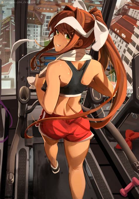 Monika Doki Doki Literature Club Drawn By Khyle Danbooru