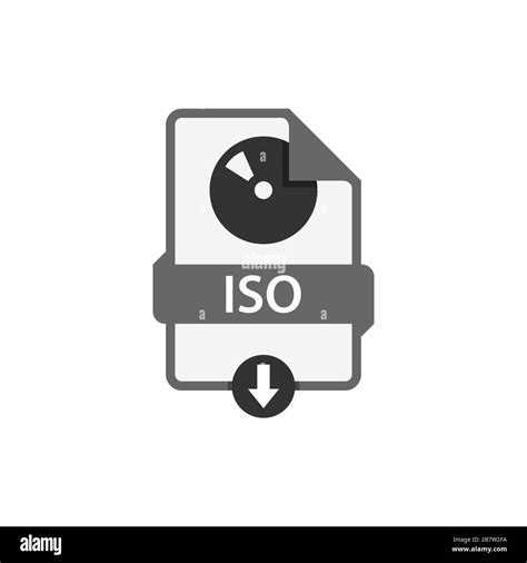 ISO Document Download File Format Vector Image ISO File Icon Flat Design Graphic Vector Stock