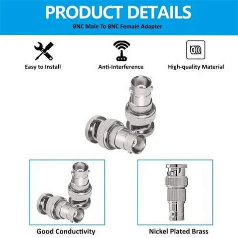 RF Coaxial BNC Male To BNC Female Coax Adapter 500 MHz Contact Material Brass At Rs 99 Piece
