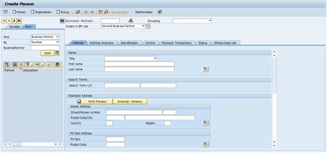 BUP1 SAP Tcode Create Business Partner