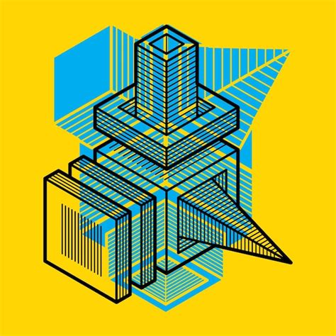 Premium Vector Engineering Three Dimensional Construction Abstract