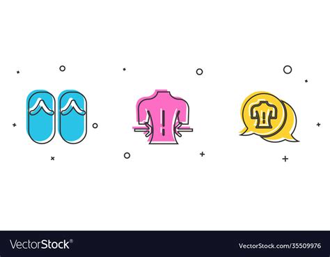 Set Flip Flops Massage And Icon Royalty Free Vector Image