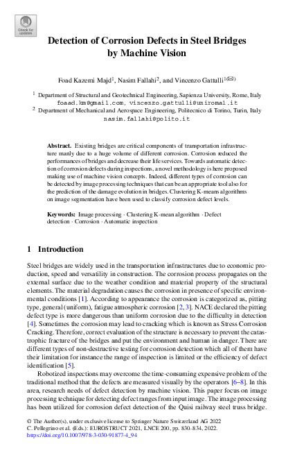 Pdf Detection Of Corrosion Defects In Steel Bridges By Machine Vision Foad Kazemi Majd