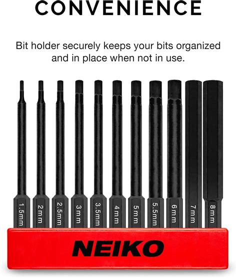 Buy Neiko 01148a Hex Allen Power Bit Set 11 Piece Metric Sizes 15mm