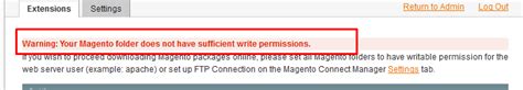 Warning Your Magento Folder Does Not Have Sufficient Write Permissions