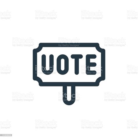 투표 선거 개념에서 투표 아이콘 벡터 투표 편집 가능한 스트로크의 얇은 선 그림입니다 웹 및 모바일 앱 로고 인쇄 미디어에 사용할 선형 기호를 투표합니다 Referendum