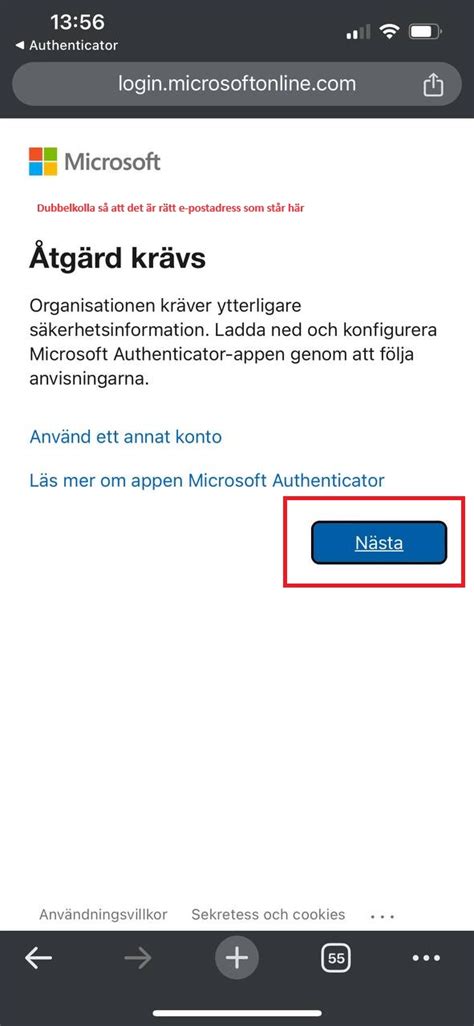 Microsoft Authenticator Inleed