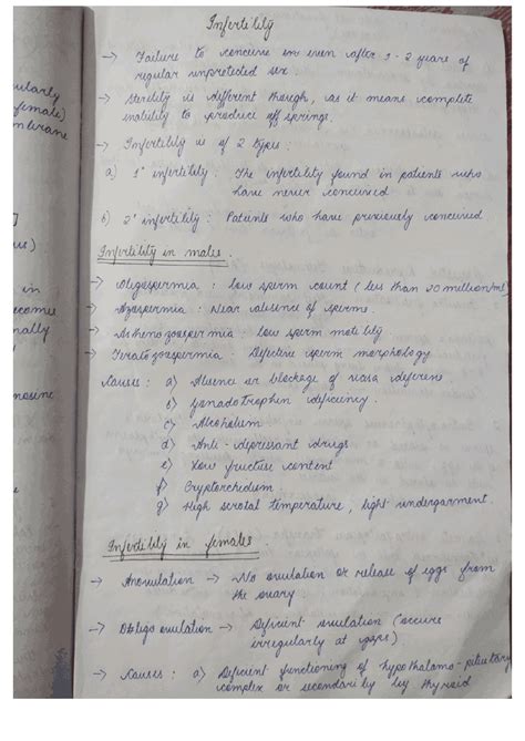 Infertility Class 12 Biology Cheat Sheet Biology Docsity