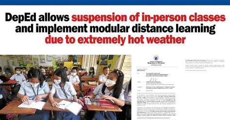 DepEd Allows Suspension Of In Person Classes And Implement Modular