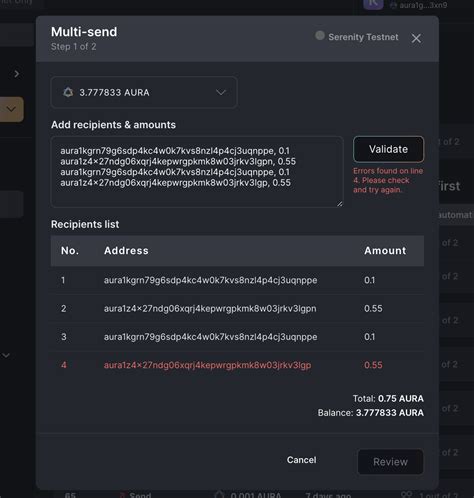 Aura Safe Multisig Tx Multi Send Msg To Wallet Issue Aura Nw Aura Safe GitHub