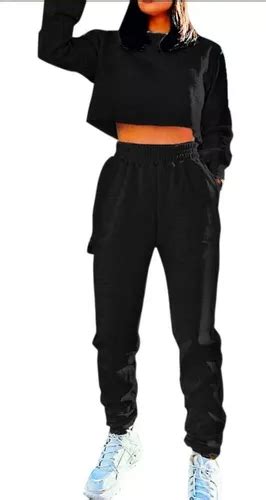 Conjunto Gringa Moletom Cropped Manga Longa Cal A Jogger Frete Gr Tis