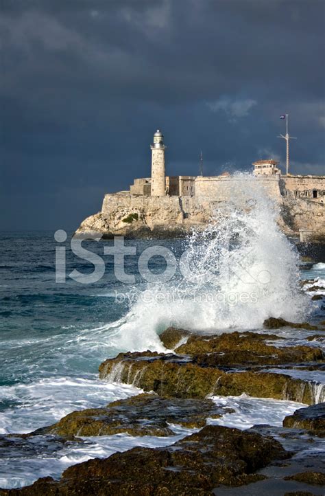 Morro 라이트 하우스 Malecon 드 라 아바나 쿠바 스톡 사진 Freeimages