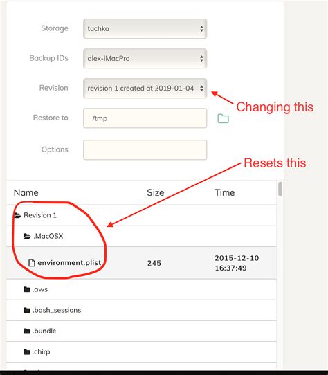 Review Available Revisions For A Specific Object On Restore Preserve