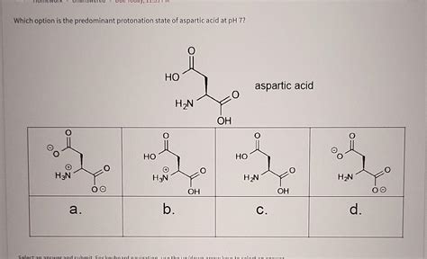 Solved Which Option Is The Predominant Protonation State Of