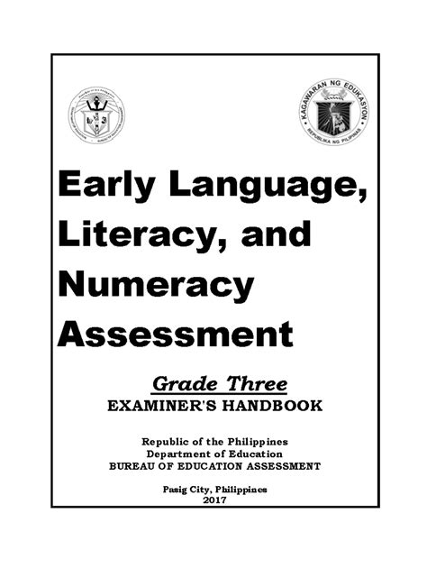 Ellna Handbook 2017 Early Language Literacy And Numeracy Assessment