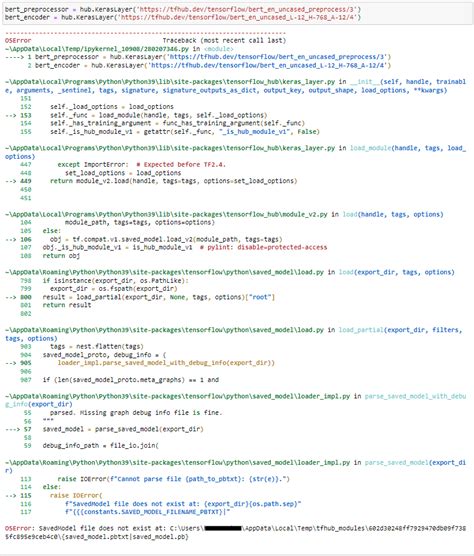 When Downloading Trained Models And Loading Saved Model It Gives `oserror Savedmodel File Does