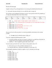 Rec 8A Discrete Random Variables Part 1 Docx Stat 1430 Recitation 8A Discrete RVs Part I