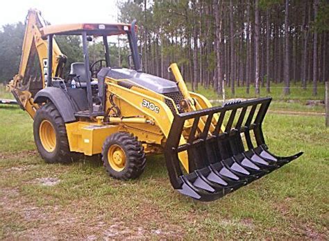 Heavy Duty Industrial Tractor Backhoe Stacking Root Rake Attachment