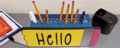 Teacher Pencil Sign Laser Cut Pencil Holder Svg Teacher Etsy