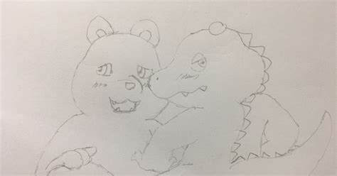 ワニ 有人偷看我們，熊弟弟 曉真治（可男可女，可以生蛋）のイラスト Pixiv