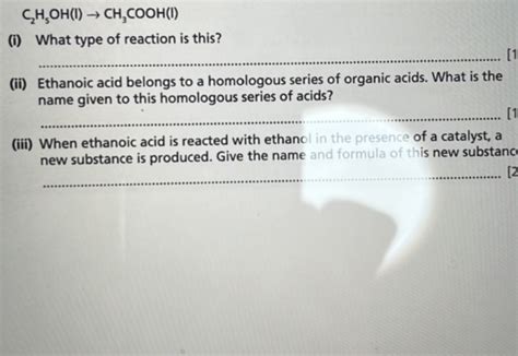 C2 H5 OH I Arrow CH3 COOH I I What Type Of StudyX
