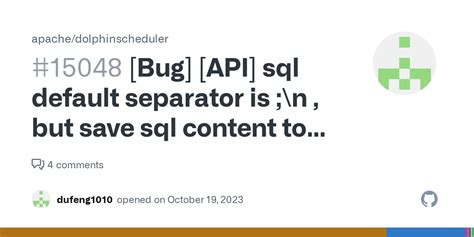Bug Api Sql Default Separator Is N But Save Sql Content To Ds Database It Display Rn
