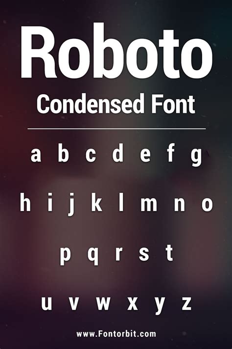 Roboto Condensed Font In 2025 Condensed Font Creative Typography