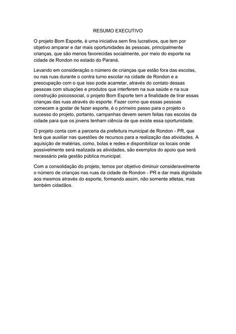 Resumo Executivo