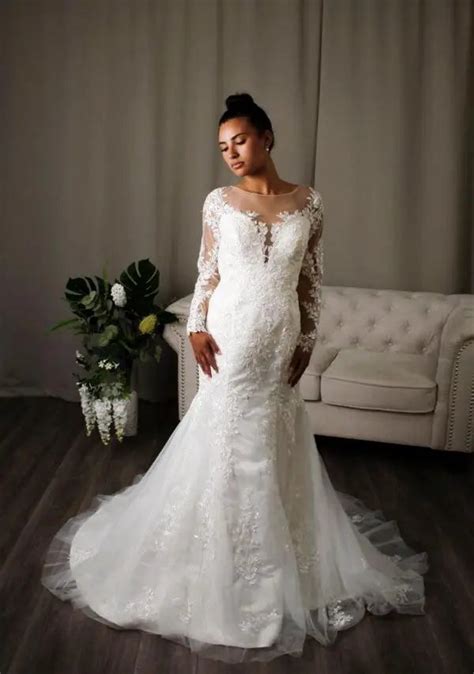 Estella Long Sleeve Lace Mermaid Bridal Wedding Dress