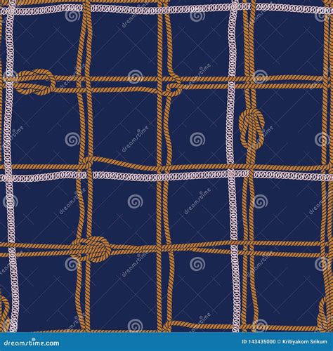 Rope Seamless Tied Fishnet Pattern Vector Illustration Cartoondealer