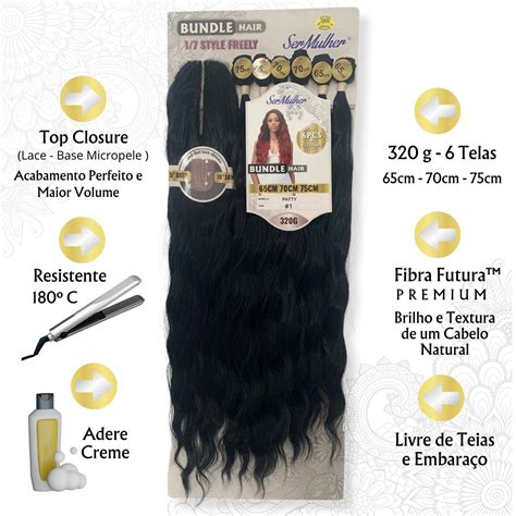 Cabelo Ondulado Patty Ser Mulher 75cm 320g Kanekalon Futura Entrelace