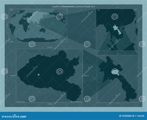Xiangkhoang Laos Described Location Diagram Stock Illustration