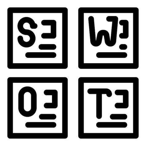 Swot 분석 전략 계획 비즈니스 마케팅 개념 프리미엄 벡터