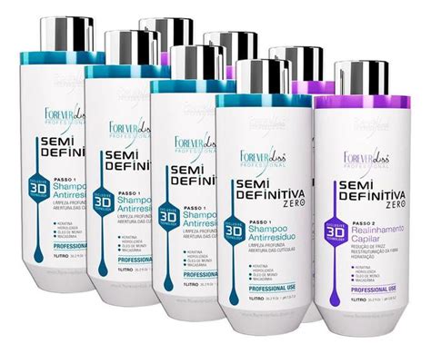 Kit 04 Forever Liss Semi Definitiva 3D Zero Sem Formol Litro Kit De