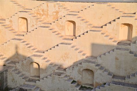 panna meena ka kund ancient indian stepwell with symmetrical steps in